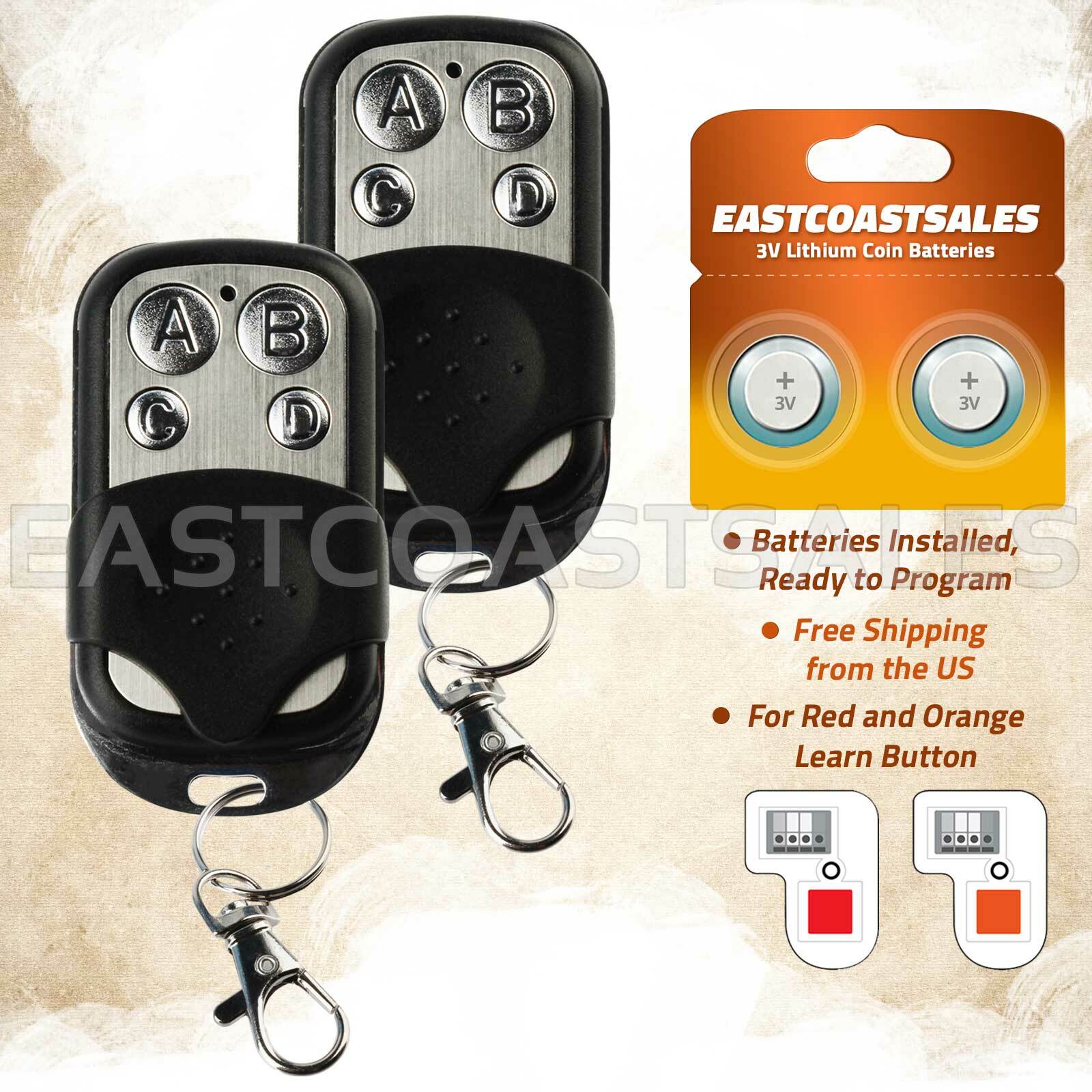 2 For Craftsman Garage Door Opener Remote HBW1255 139.53681B 390MHz ...