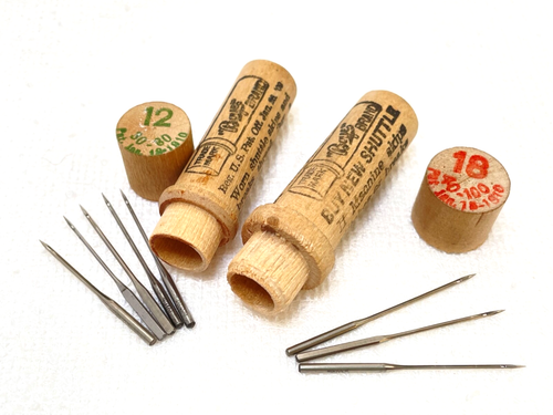 2 Vintage Boye Brand Sewing Machine Wood Needle Cases with Needles ...