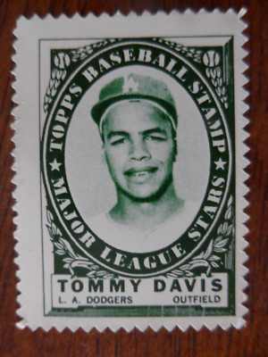 1961 TOPPS BASEBALL STAMP TOMMY DAVIS LOS ANGELES DODGERS S-803 | eBay