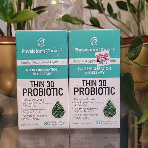 2x Physician's Choice Thin 30 Probiotic Capsules 15 Billion CFUs Daily ...