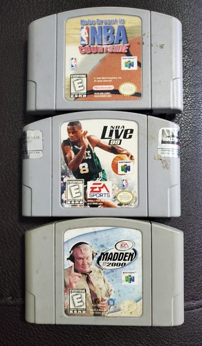 Nintendo 64 Kobe Bryant in NBA Courtside, 1998 NBA Live 99 and Madden ...