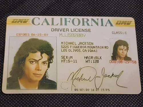 MICHAEL JACKSON DRIVER LICENSE / FÜHRERSCHEIN | eBay