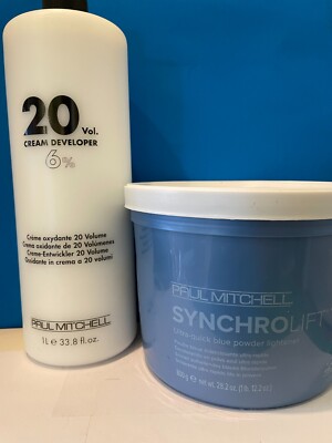 2 Paul Mitchell Synchrolift Ultra Quick Blue Powder Lightener ...