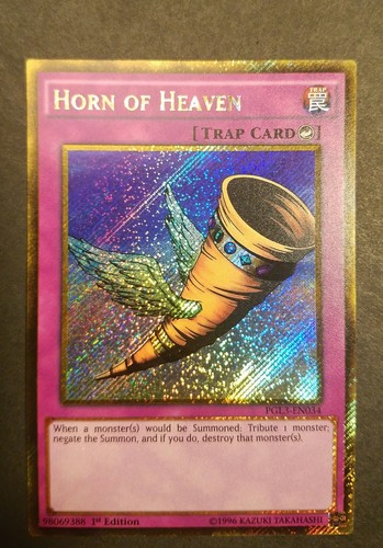 Yugioh - Horn of Heaven - Set PGL3-EN034 - NM 1st Edition- Gold Secret ...