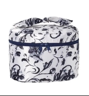 Ulta Beauty White Navy With Bow Train Case Zipper Cosmetic Makeup Bag ...