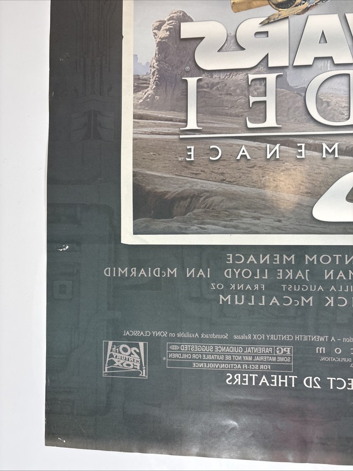 Original STAR WARS EPISODE I 3D Phantom Menace Movie Poster 27x40 ...