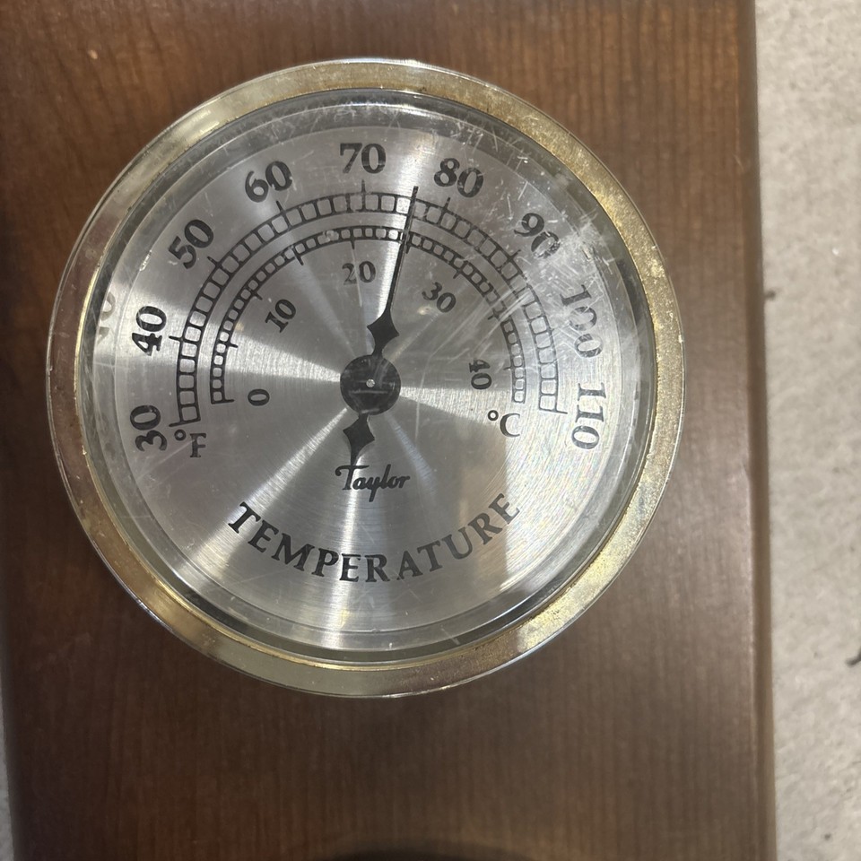 Taylor Barometer Thermometer Humidity Meter Gauge Wood Wall Hanging ...