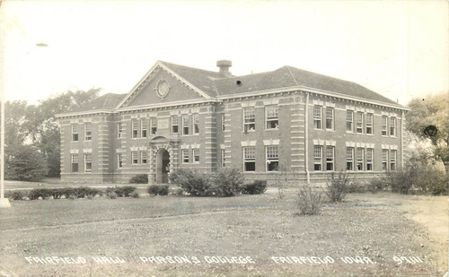 FAIRFIELD IA PARSONS COLLEGE FAIRFIELD HALL 1942 RPPC POSTCARD | eBay