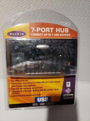 BELKIN 7-PORT HUB, Connect up to 7 USB devices, For Home or Office Use ...
