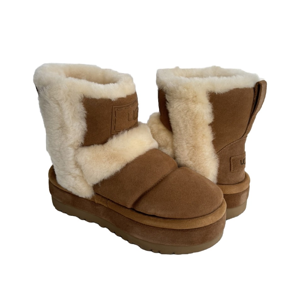 UGG CLASSIC CHILLAPEAK CHESTNUT SPILL SEAMS PLATFORM BOOTS US 7 / EU 38 ...