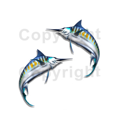 Striped Marlin Sticker Decal Fishing Boat Car Truck Camper Trailer F072 ...