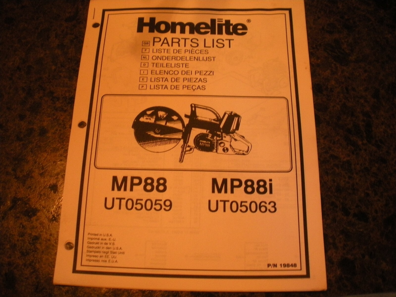 OEM Homelite Chainsaw MP88,MP88i Parts list manual Homelite,IPL G4 | eBay