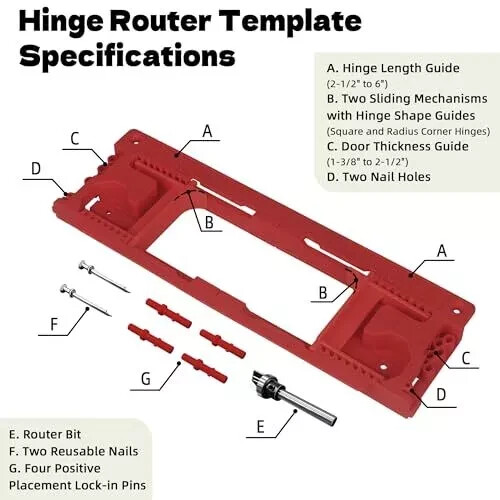 Door Jamb Hinge Jig Door Hinge Jig Hinge Router Template Compatible ...