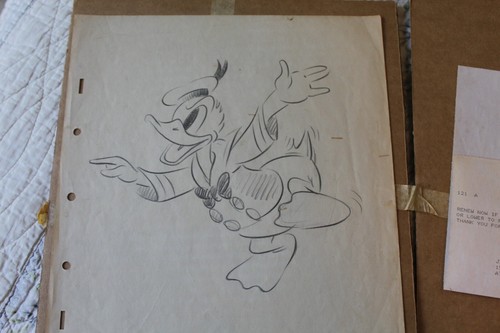 Original Donald Duck production pencil art 1940s (Hake Auctions COA) | eBay