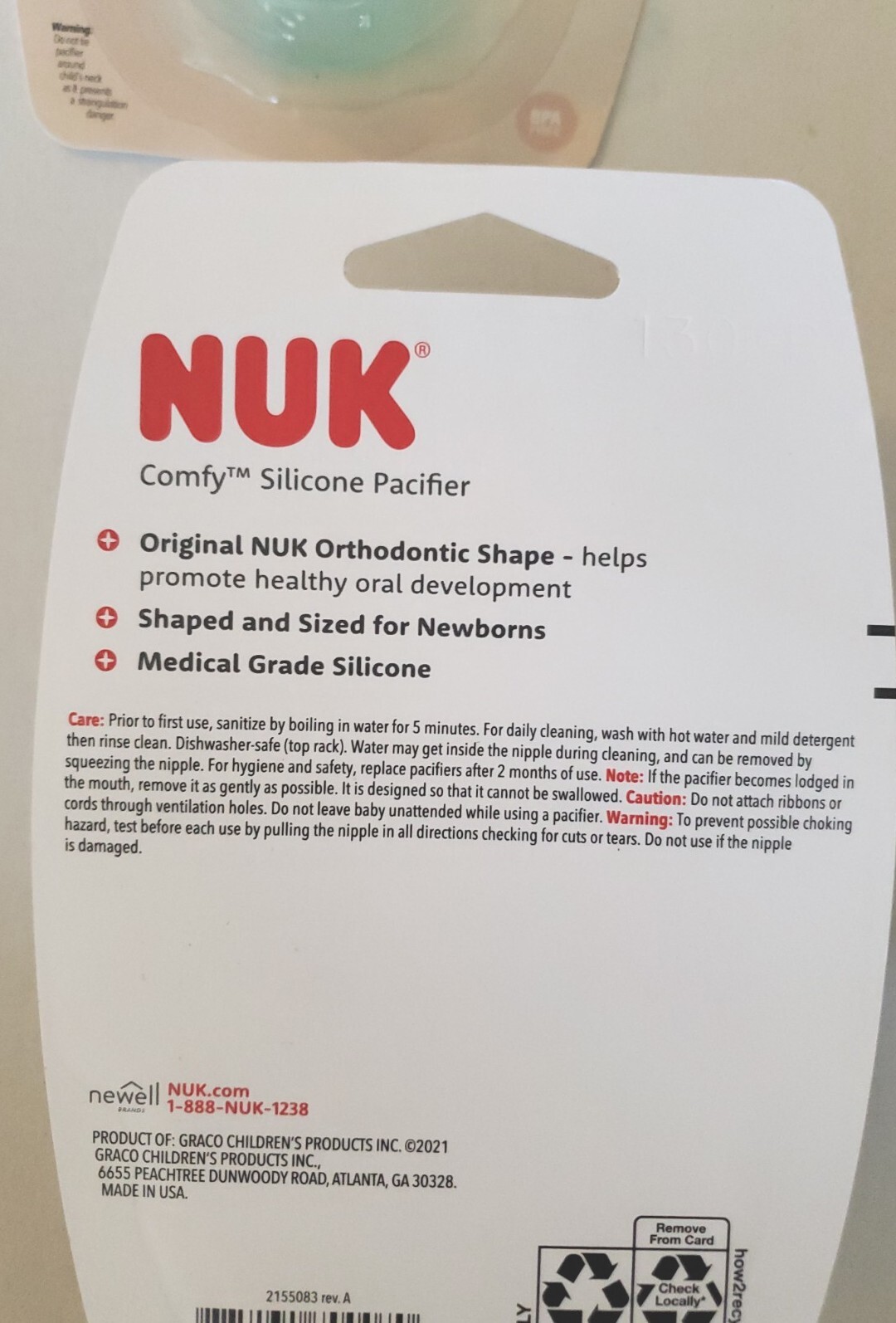 6 - Nuk Comfy Orthodontic Silicone Pacifiers Binky Soother 0-6 Months ...