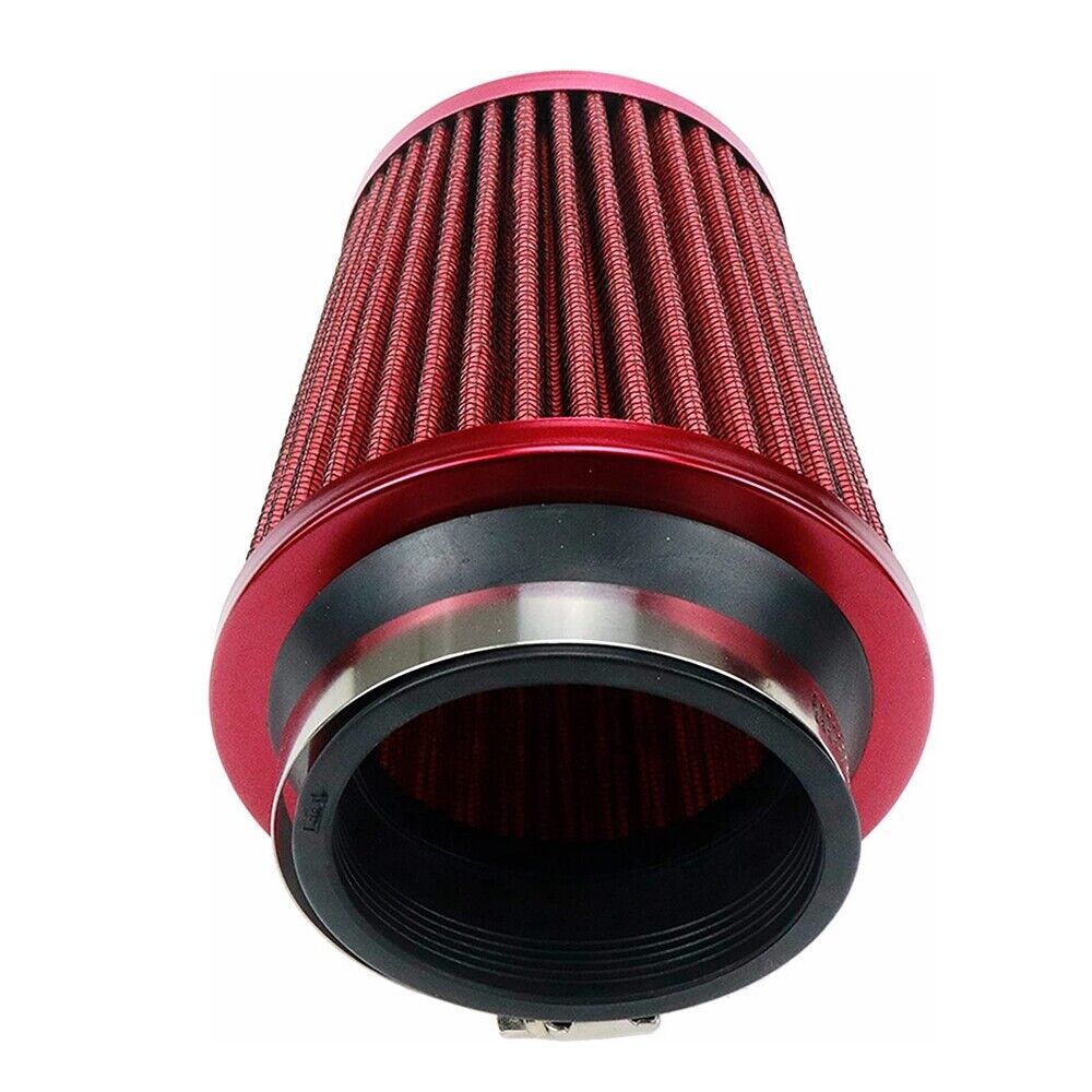 Red 3" 76mm High Flow Cold Air Intake Cone Replacement Dry Filter ...