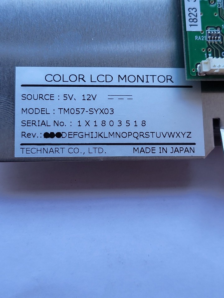 TECHNART CO LTD TM057-SYX03 COLOUR LCD MONITOR FOR Sysmex POCH-100i ...