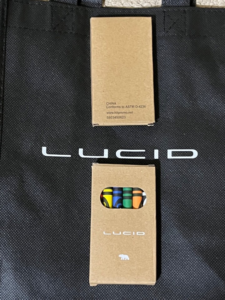 2-PACK LUCID MOTORS Coloring Crayons Bear Logo Authentic Automobile ...