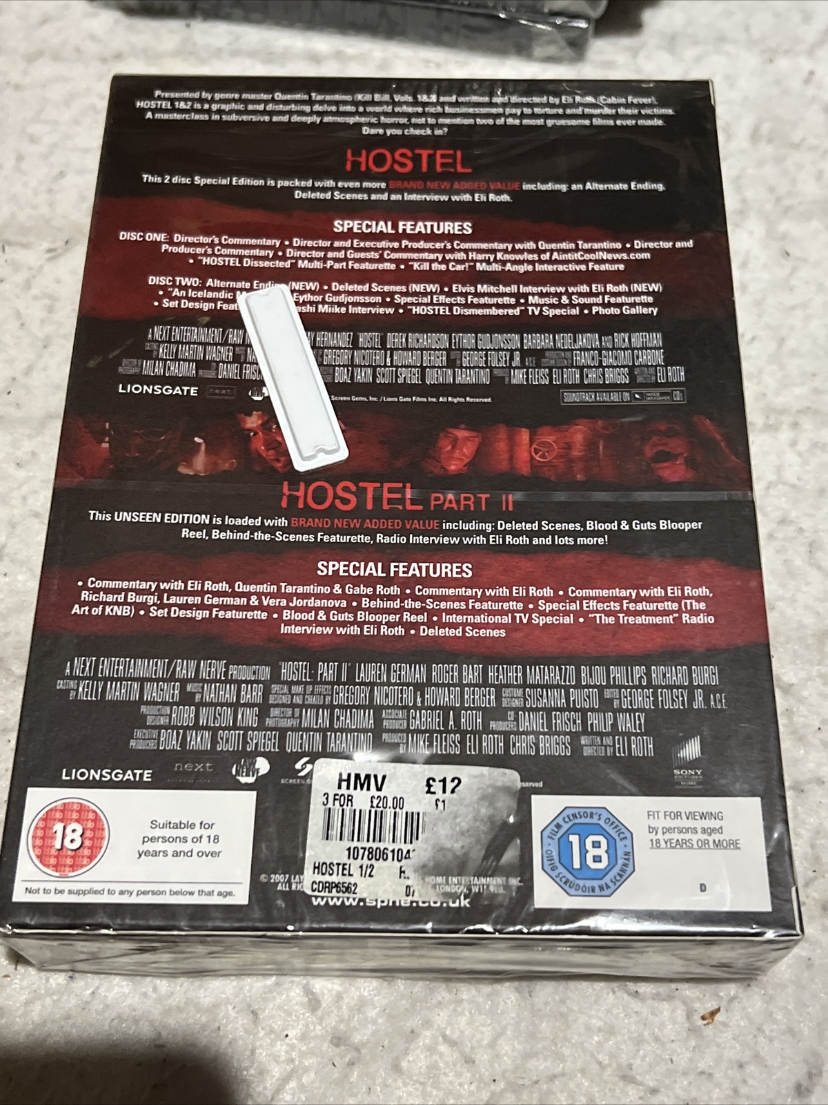 hostel parts 1 & 2 horror dvd boxset new & sealed | eBay
