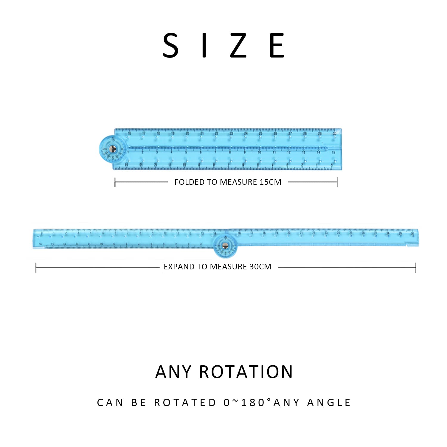 5-pack of 30cm Folding Rulers,Transparent Ruler for Geometric,for ...