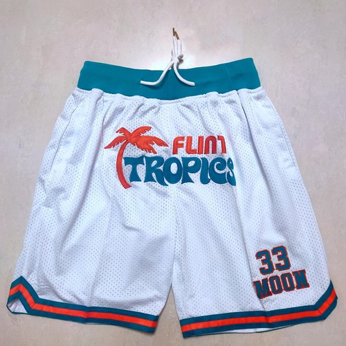 Semi Pro Flint Tropics #33 Jackie Moon Men's Basketball Shorts White ...