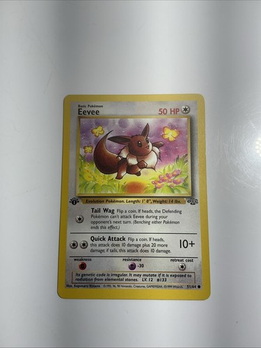 Pokémon TCG Eevee Jungle 51/64 Regular 1999-2000 Wizards Base Set ...