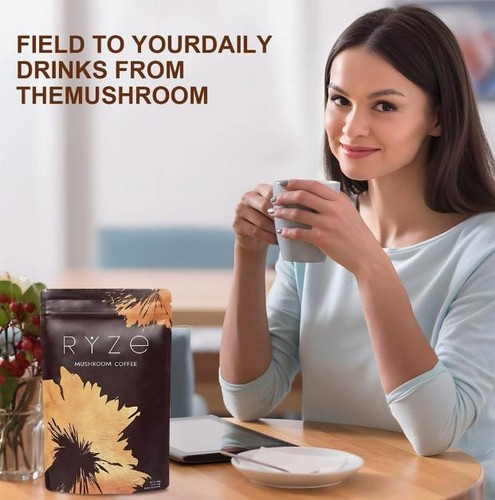 4 Pack Ryze Organic Mushroom Coffee W/ 1 RYZE Spoon 100% Authentic FREE ...