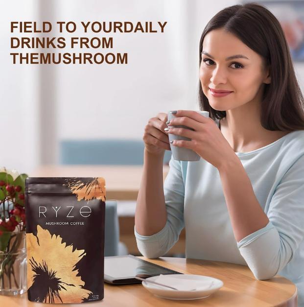 4 Pack Ryze Organic Mushroom Coffee W/ 1 RYZE Spoon 100% Authentic FREE ...