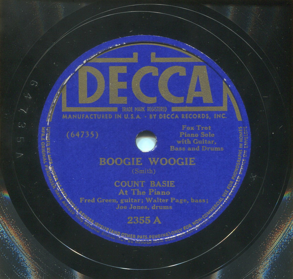 COUNT BASIE ( Boogie Woogie / How Long Blues ) JAZZ 78 RPM RECORD | eBay