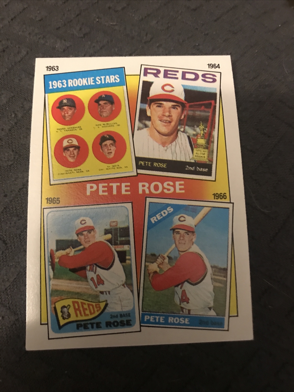 1986 Topps Pete Rose baseball card Cincinnati Reds #2 Years 1963 - 1966 ...