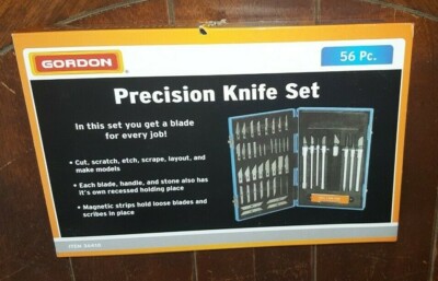 56pc Precision Knife Set: 41 Blades, 8 Handles, 6 Scribes, 1 Stone ...