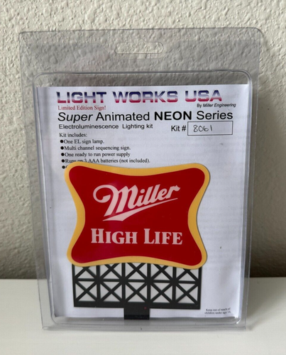 Miller Engineering HO/O Miller High Life Animated Neon Sign MIL8061-W ...