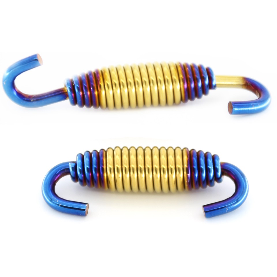 4PC UNIVERSAL STAINLESS STEEL MOTORCYCLE BIKE EXHAUST SPRINGS PIPE ...