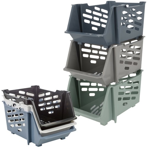 Plastic Stackable Box Home Storage Baskets Kitchen Vegetable Rack ...