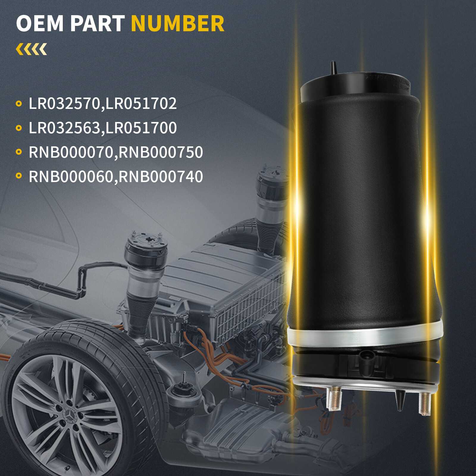 Pair Front Air Suspension Bags For 03-12 Land Rover Range Rover 4.4L 5 ...