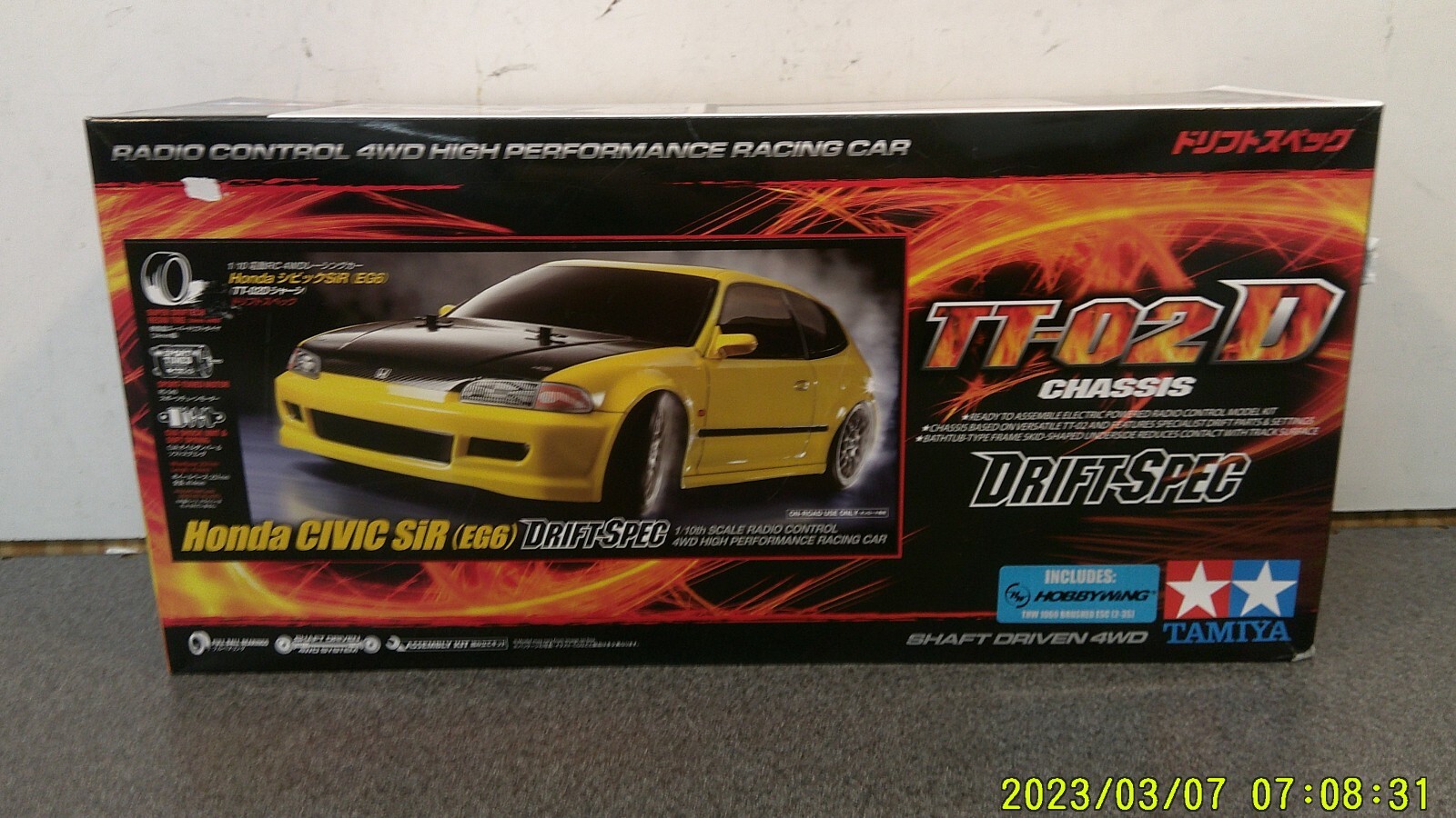 Tamiya EG6 TT-02D 1:10 Drift Spec Touring Car Kit - Yellow ...