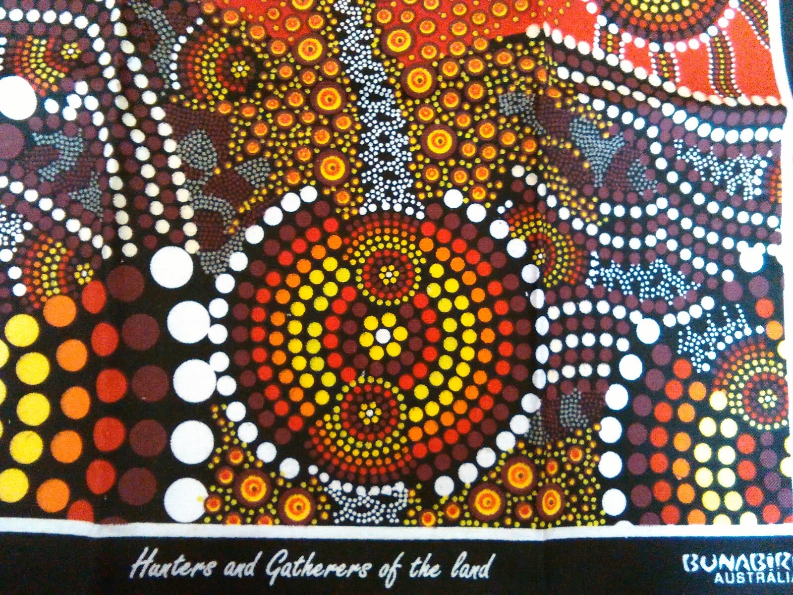 Bunabiri Indigenous Aboriginal Art Tea Towel Hunters & Gatherers of the ...