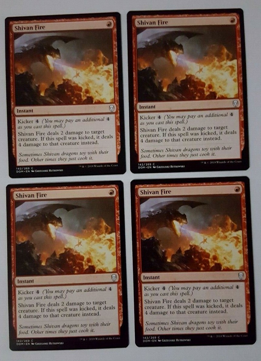 [4x] Shivan Fire Dominaria MTG Magic The Gathering NM Playset | eBay