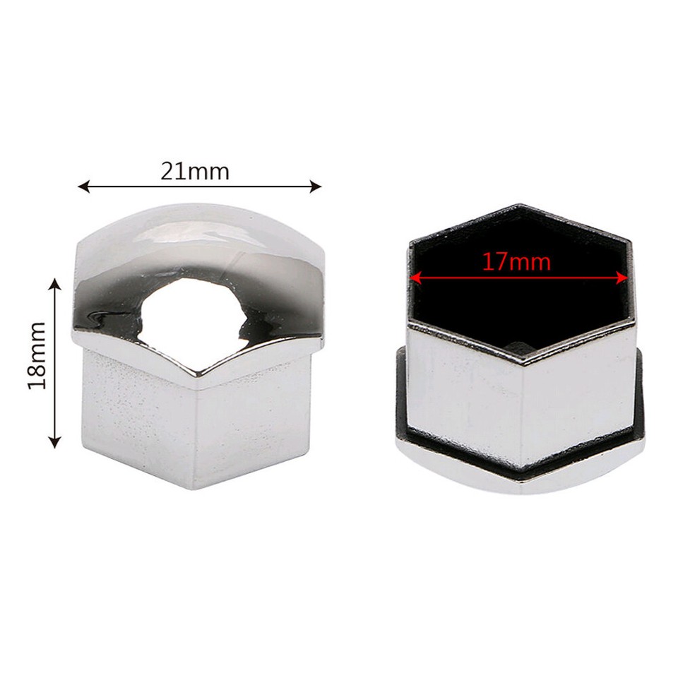 20X 17mm Car Wheel Nut Lug Cover Hub Screw Caps Glossy Bolt Rims Tire w ...