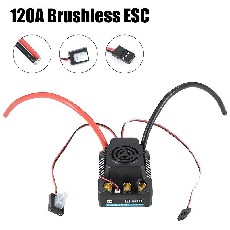 120A Brushless ESC Replacement Electronic Speed Controller for RC Truck ...