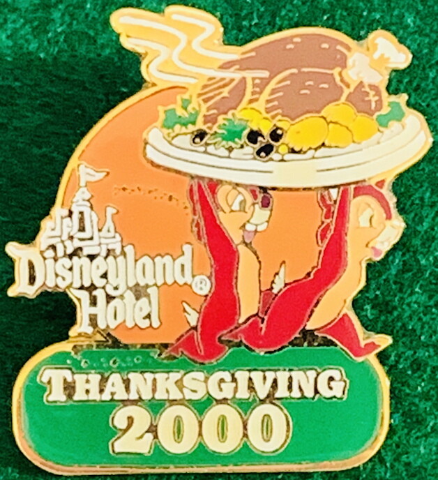 Disneyland Hotel DISNEY CAST PIN 2000 Thanksgiving Chip 'n Dale Turkey ...