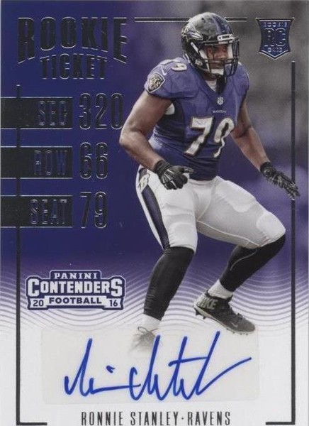 2016 Panini Contenders - Rookie Ticket #104 Ronnie Stanley (AU, RC ...