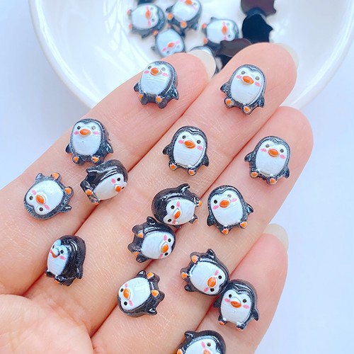 50Pcs New Cute Mini Cartoon Penguin Resin Figurine Crafts Flatback ...