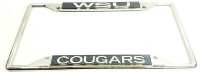 WSU Washington State Cougars Carbon LASER CHROME LICENSE PLATE FRAME | eBay