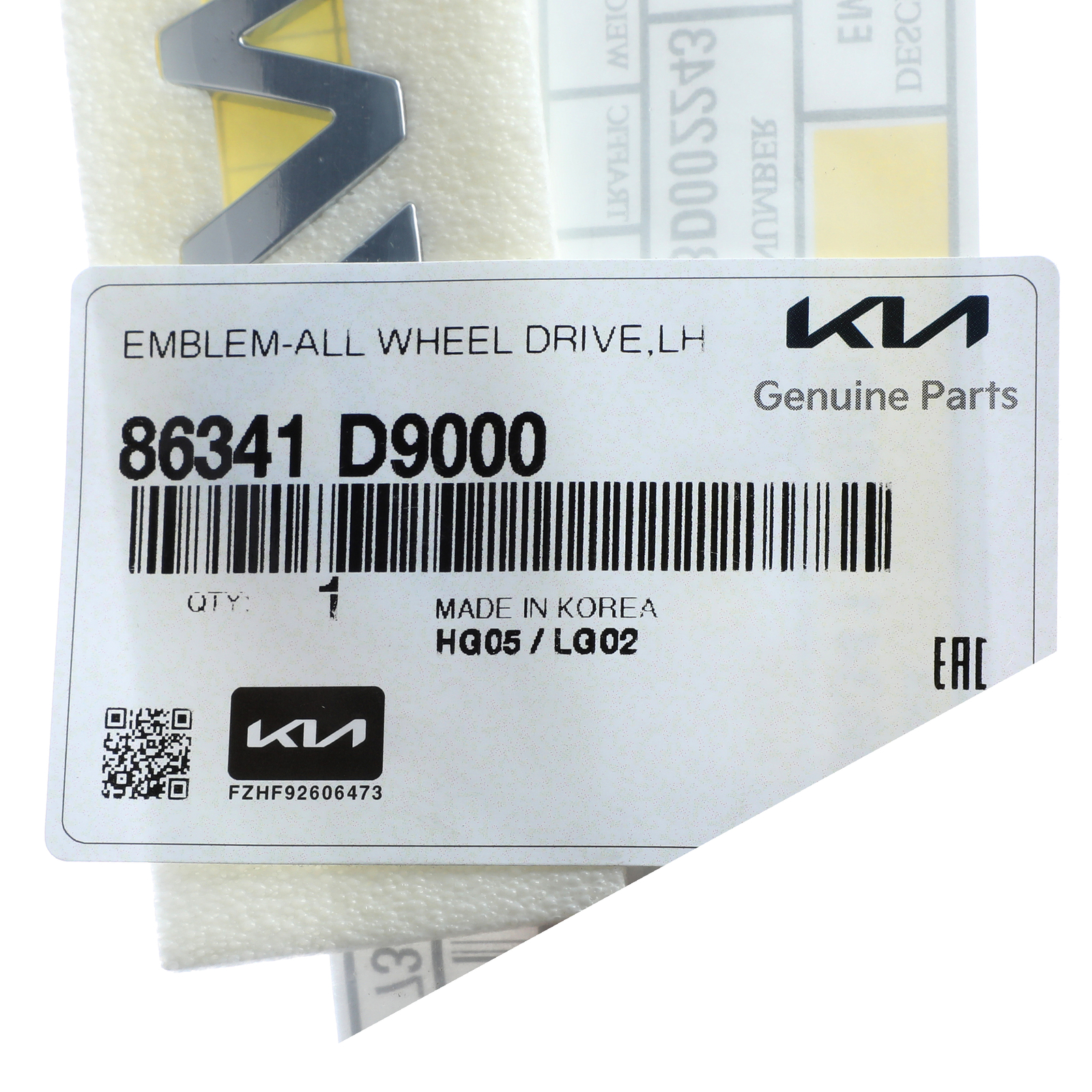NEW OEM Kia 2017-2022 Sportage "AWD" Front Left Fender Emblem 86341 ...