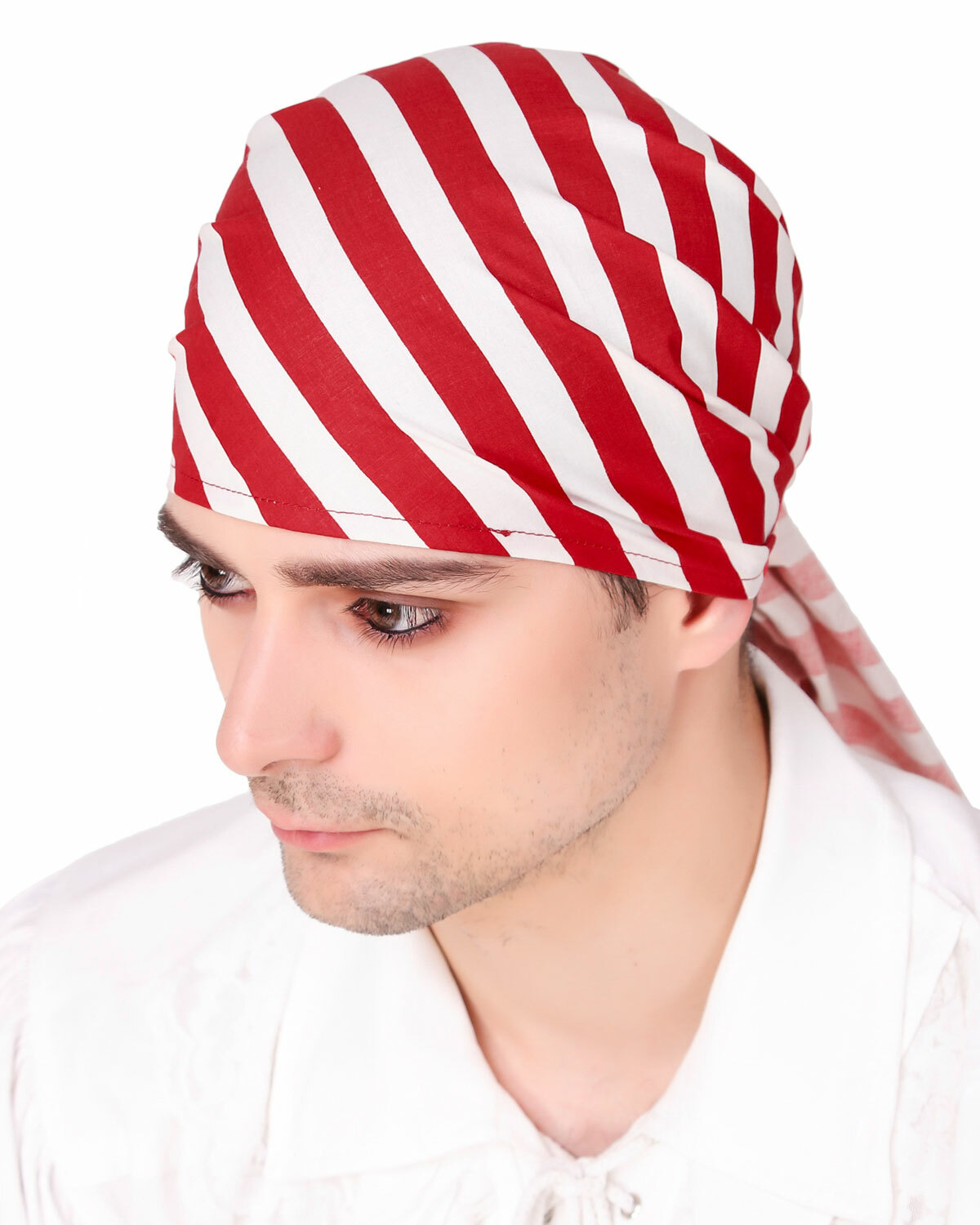 Pirate Headscarf Linen Triangle Shaped Striped Head Wrap Costume ...