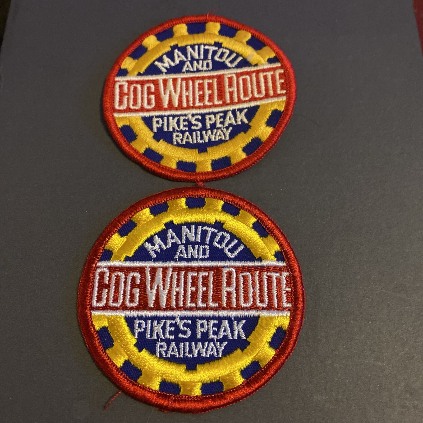 VTG Lot Of 2 Manitou And Pike’s Peak Railway Cog Wheel Route Sew On ...