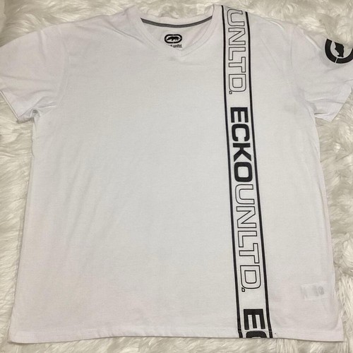 Ecko Unltd Men’s White VNeck Short Sleeve T-Shirt XXL Men’s Logo Tee | eBay