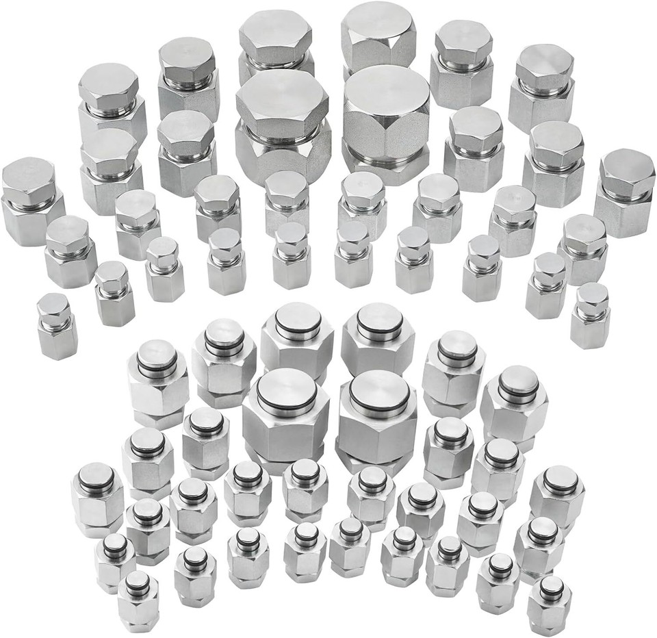 JIC & ORFS Cap/Plug Assortment Kit,Hydraulic Hose Tube & Pipe Fittings ...
