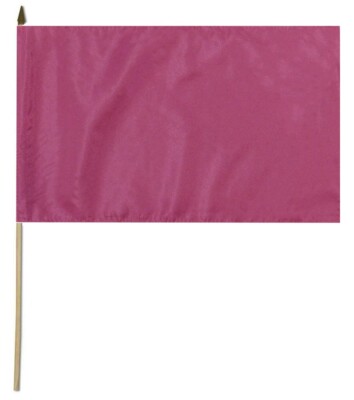 Lot of 6 Burgundy Plain Solid Color 12x18 12"x18" Stick Flag 24" Wood ...